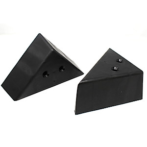 JSP Manufacturing 3" Triangle Plastic Furniture Black Corner Legs - Sofa Couch Chair Ottoman (2 Legs)