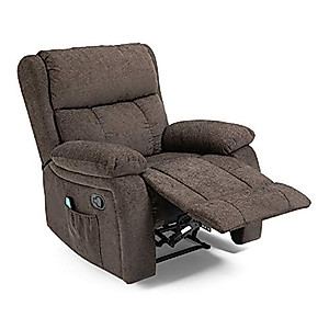 Christopher Knight Home Lindale Massage Recliner, Brown + Black 35.25D x 38.5W x 40.5H in