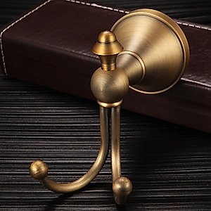 LightInTheBox® Novelty Design Antique Brass Finish Wall-Mounted Robe Hook, Bathroom and Kitchen Accessories. Double Hook