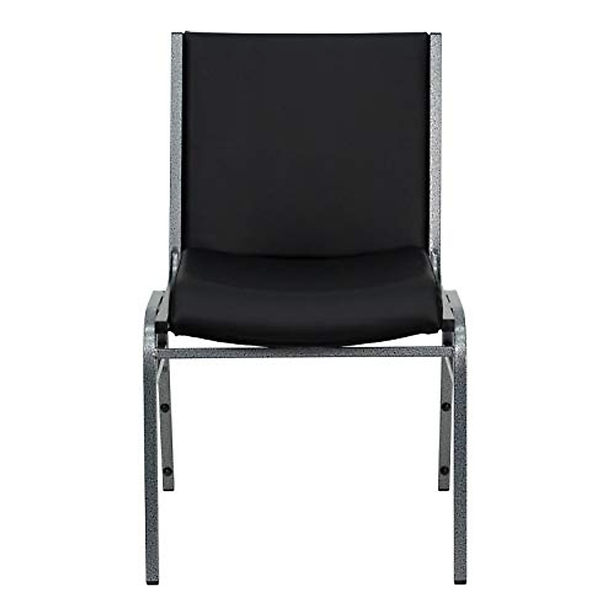 Flash Furniture HERCULES Series Heavy Duty Black Vinyl Stack Chair with Ganging Bracket