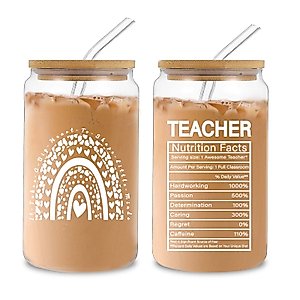 pinvgsbu Teacher Appreciation Gifts Teacher Gifts for Women Teacher Birthday Gifts Best Teacher Gifts Back to School Gifts Cool Gifts for Teachers Drinking Glasses Mugs Can Glass 16 OZ