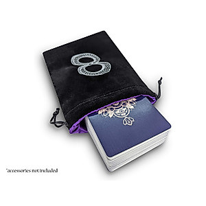 Miriyan Mystical Serpent Tarot & Dice Bag I Velvet & Satin Drawstring Pouch Ideal Size for Tarot Cards & Oracle Cards, DND, D&D, Dungeons and Dragons Accessories, Runes & Jewelry I Travel & Gift Bag