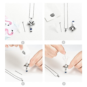 Forever in My Heart Birthstone Personalized Double Cross Urn Pendant Cremation Jewelry for Ashes Cross Ashes Keepsake (Silver-Blue)