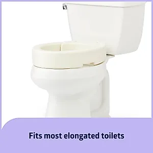 Medline Elongated Hinged Toilet Seat Riser, 3.5 inch, 400 lb Weight Capacity, White - Ideal Mobility Aid for Elderly, Disabled, and Medical Patients, Enhances Bathroom Safety