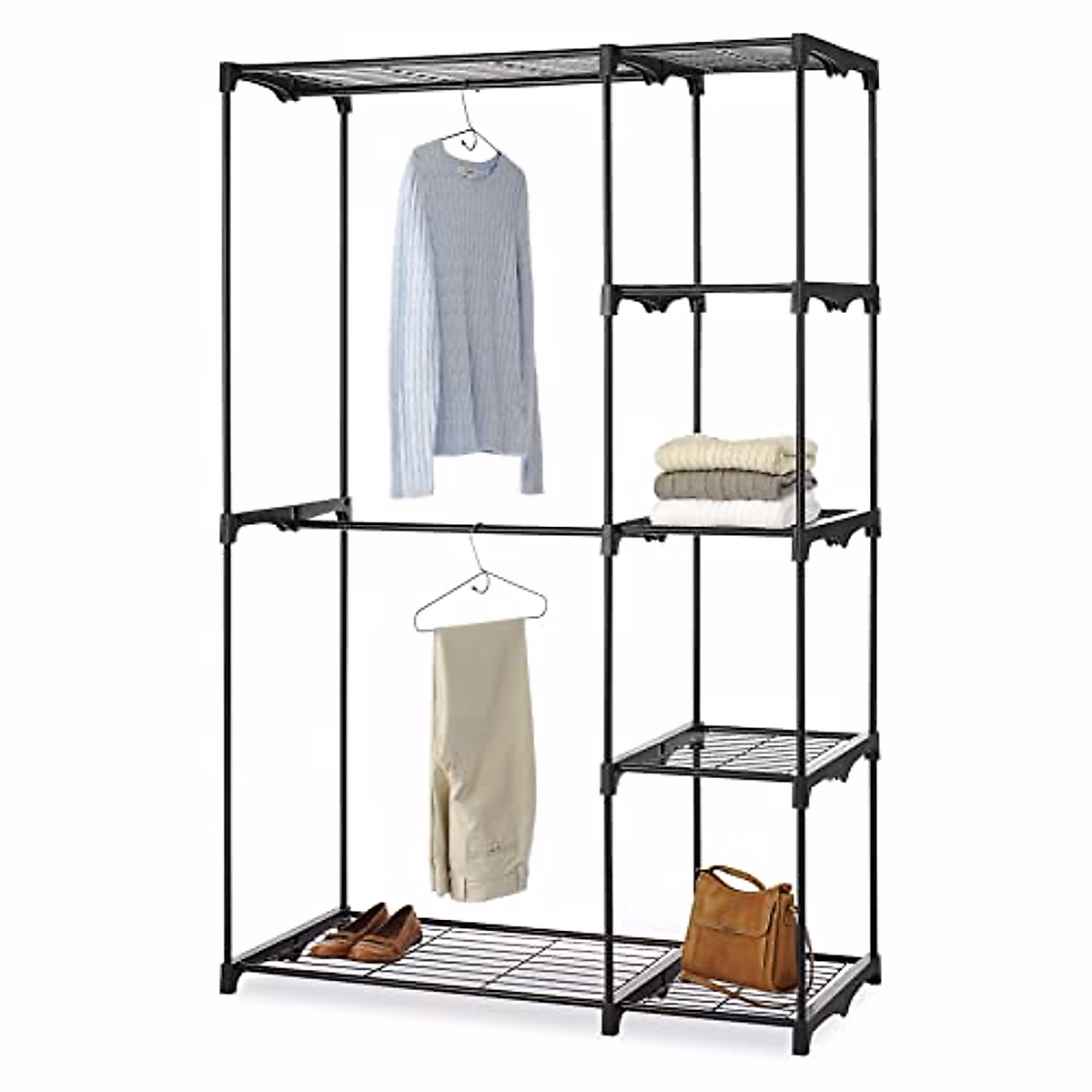Whitmor Deluxe Double Rod Freestanding Closet Heavy Duty Storage Organizer