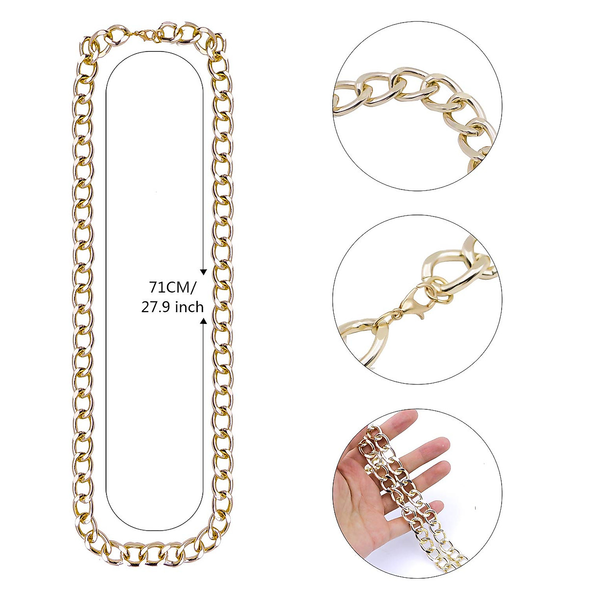 Lohoee Hip Hop Costume Kit Old School Rapper Sunglasses Faux Gold Chain Earrings 80s/ 90s Rapper Accessories Party Supplies Decorations Cosplay Props