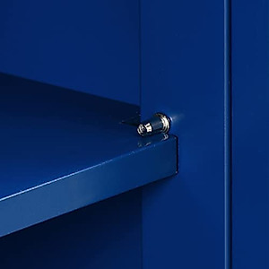 Quarte Modern Storage Cabinet, 44.9'' Console Table w/ 2 Doors, 3 Drawers and Adjustable Shelves, Buffet Sideboard for Kitchen Dining Room Hallway (Blue-02)