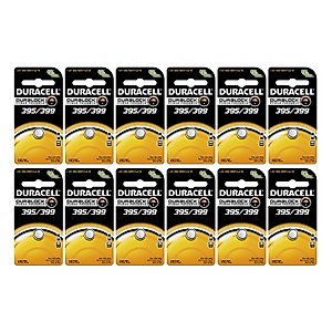 12-Pack Duracell 395/399 Batteries 1.5 Volt Silver Oxide Coin Button
