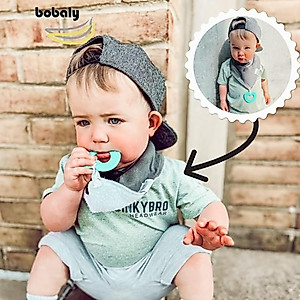 Bobaly, Baby Bibs Teething, Bib Teething, 6 Pack, Baby Bibs for Drooling and Teething, Drool Bibs, Bibs 0-6 Months (Solid Color 6 Pack Set)