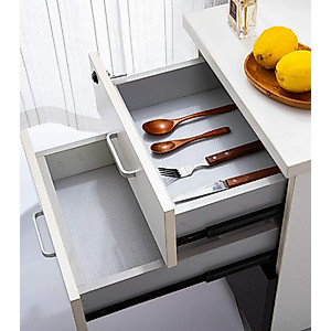 Bloss 6 PCS Shelf Mats Refrigerator Liners, Refrigerator Pads Can Be Cut Fridge Mats Drawer Table Placemats for Home/Kitchen – Clear, 11.4 x 17.7 Inch