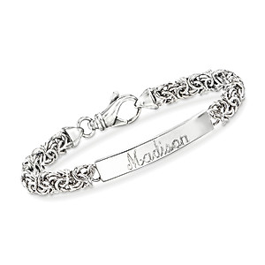 Ross-Simons Name - Italian Sterling Silver Byzantine Id Bracelet. 8 inches