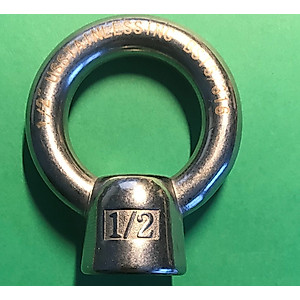US STAINLESS Stainless Steel 316 Lifting Eye Nut 1/2" UNC Marine Grade Pitch of 13