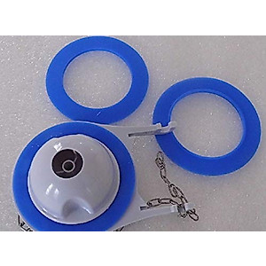 Toilet Flapper Valve fits Jacuzzi and Kohler 3.5 inch Toilets, Has 9 in. Chain and Two Extra Silicone Replaceable Seals White