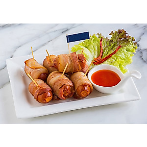 Makerstep 1000 Wooden Toothpicks Ornate Handle in Toothpicks Holder Container 2 Packs of 500, Good for Party, Cleaning Teeth, Appetizer.