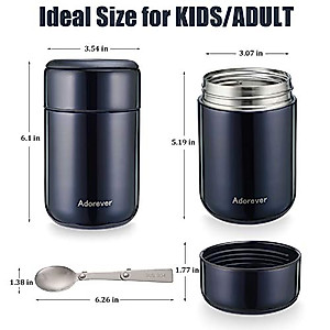 17oz Food Jar for Hot Food with Spoon, Stainless Steel Leakproof Insulated Lunch Containers for Kids Adults