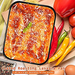 mobzio Lasagna Pan Deep, Baking Pan for Oven, 16x12x3 Inch Baking Dishes for Oven, Roasting Pan Brownie Pan with Handles, Rectangle Cake Pans Sets for Baking, Deep Baking Pan, Nonstick Bakeware Set