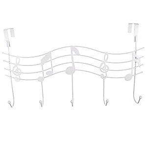 Key Hooks Towel Hooks Key Hook Over Door Towel Rack Over The Door Hooks Music Note Metal Hook Coat Hat Bag Wall Hook Hanger Organizer Holder White Over Door Towel Rack Towel Hook