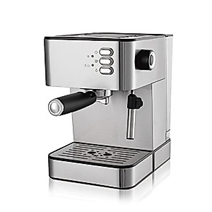 QYTECkfj Coffee Machines Coffee Machine Espresso Machine Household Semi-Automatic Pump Milk Frother Portable Espresso (Color : Silver, Size : EU)
