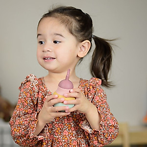 Rosie Bee Silicone Pear Stacker Toy for Kids, Toddlers, Babies - Baby Teether Toys, Stacking, Nesting, Sorting, Puzzle, Blocks, Travel, Bath, Sensory, Gift, Educational, Montessori