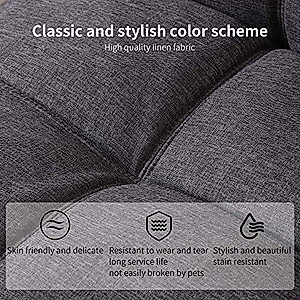Opoiar Futon Sofa Bed,Small Splitback Linen Fabric Memory Foam Couch,Modern Convertible Love seat for Compact Living Spaces,Studio,Apartment,Dorm,Guest Room,Home Office 71”/Grey Sofa