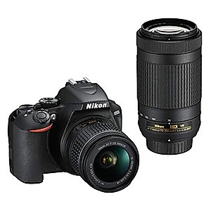 Nikon D3500 24.2MP DX-Format DSLR Digital Camera Double Zoom Lens Kit with 18-55mm f/3.5-5.6 and 70-300mm f/4.5-6.3 Lenses - (Japan Import)