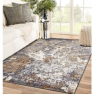 LUXE WEAVERS 6490 Gray 8x10 Abstract Area Rug – Modern Design, Medium Pile