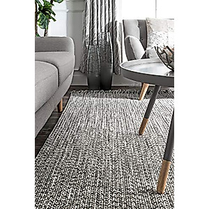 nuLOOM Courtney Braided Indoor/Outdoor Area Rug, 10' x 13', Salt And Pepper
