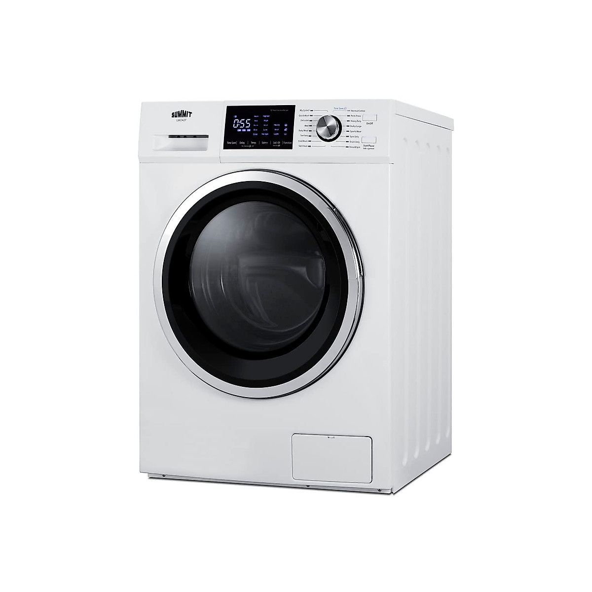 Summit Appliance LW2427 24" Wide ENERGY STAR Certified 110-120V Front-loading Washer with 15 Wash Programs, 1400 RPM, Touchscreen Display, Washing Cycle Selector Knob, Detergent Dispenser