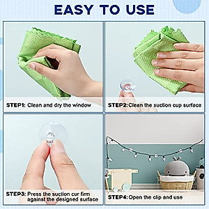 Skyley Christmas Light Holders Mini Suction, Hang Clips Cup Shower Hooks Outdoor Seasonal Lighting for Window Glass Home Kitchen Bathroom (200 Pcs), Clear
