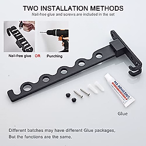 Gnimauhz Small Wall Clothes Rail, Aluminium Foldable Drying Rack Hook 90° Rotation Coat Hanger for Laundry Bathroom Balcony (1ps Black Fixed Seat)