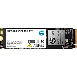 HP EX920 M.2 1TB PCIe 3.1 X4 Nvme 3D TLC NAND Internal Solid State Drive (SSD) Max 3200 Mbps 2Yy47Aa#ABC