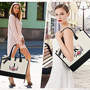 BeeGreen Personalized Gifts for Women w Magnetic Buckle Birthday Gifts for Women with Inner Zipper Pockets Initial Gifts for Women Embroidery Monogram Gifts for Women Teacher 13oz Canvas M