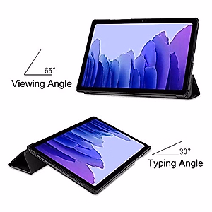 SAMSUNG 2020 Galaxy Tab A7 10.4” Inch 32 GB Wi-Fi Android 10 Touchscreen International Tablet (Silver) Bundle – Slim Trifold Hard Shell Case and 32GB Micro SD Card