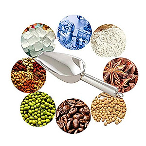 TeamFar Stainless Steel Ice Scoop, Small Metal Food Candy Scoop for Kitchen Bar Party Wedding - 6 Ounces