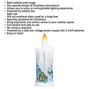 SALUTUY Candles Lamp, Remote Control 9.3in Warm Light Santa Claus Candle Lights LED for Homes Gardens, Courtyards for Christmas Party Lights, Decorative Lights(#2)