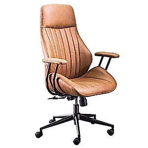 ovios Ergonomic Office Chair Home Office Desk Chair Modern Computer Chair High Back Lumbar Support Executive Height Adjustable Rolling Swivel Task Chair, Suede Fabric (Brown)