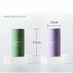 Nenrte 2pcs Green Tea Deep Cleanse Mask Stick, Green Tea Blackhead Remover Stick, Removes Blackheads Green Mask Stick for All Skin Types