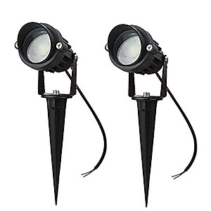 LAVAED 10W LED Landscape Lights 12V Pathway Spotlights Warm White Waterproof Uplight (2 Pack)