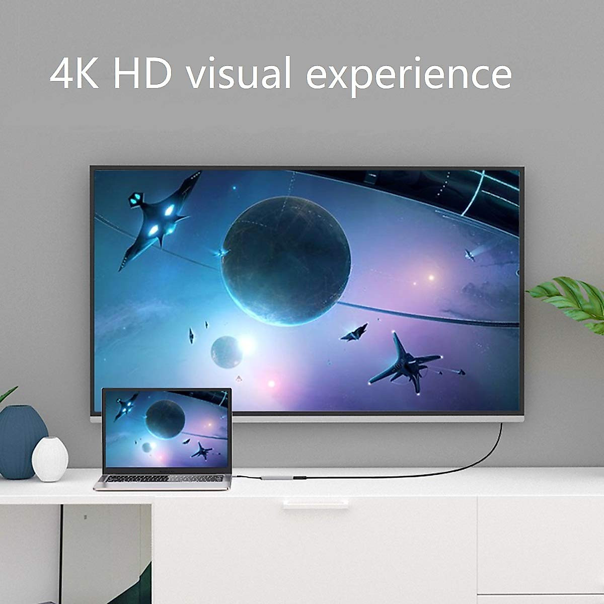 BEST CABLE USB C Hub Multiport Adapter - 6 in 1 Portable with 4K HDMI Output, 3 USB 3.0 Ports, SD/TF Card Reader, Compatible with MacBook, XPS More USB C Devices