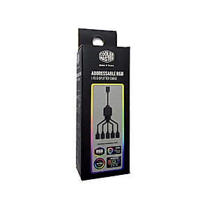 Cooler Master 1-to-5 ARGB Splitter Cable / 5V - Support 3-pin Addressable RGB - LED Sync Cable for MasterFan/MasterLiquid ARGB Series Support(ARGB 1-to-5 Splitter)