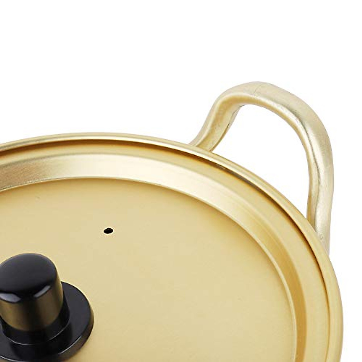 Noodles Pot, Pot, Korean Aluminum Yellow Noodle Cooker with Oxidized Coating Double Handle for Uniform Heating for Fast Heating(16cm)