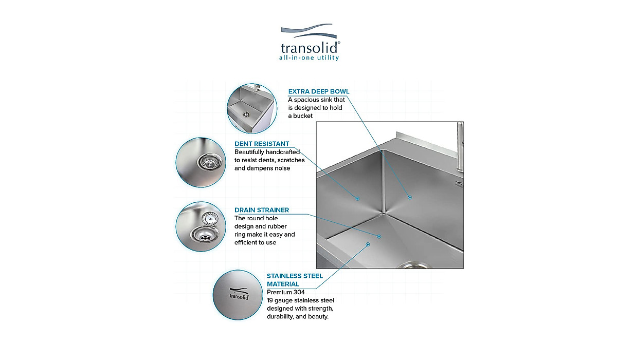 Transolid All-in-One Laundry Sink Kit - Easy Installation