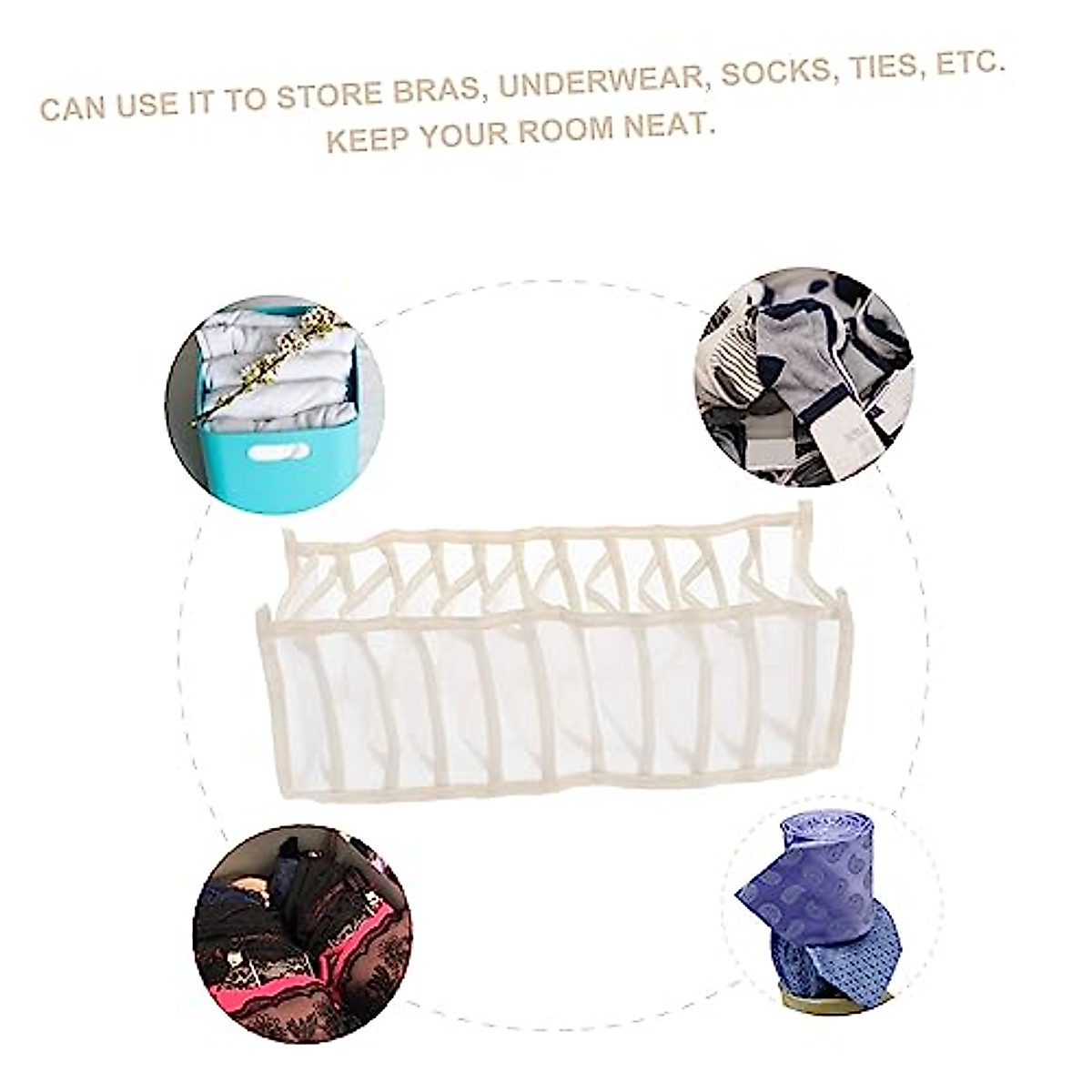 Alipis Bra Storage Box Storage Drawer Clothing Drawers Glove Compartment Organizer Closet Socks Organizer Drawer Divider Box Clothes Drawer Organizer Multiple Grids Box Bra Organizer Desk
