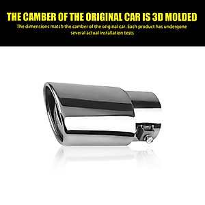 Fogfar 1 PC Stainless Steel Exhaust Pipe, Car Exhaust Muffler, Exhaust Tips, Adjustable Intake Exhaust Pipe Head, Bolt-On Design Exhaust Tailpipe, Fits Most Vehicle Exhaust Pipes (Silver #Straight)