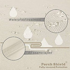 Porch Shield Waterproof Generator Cover 32 x 24 x 24 inch Bundle with Tractor Cover (Gray/Light Tan)