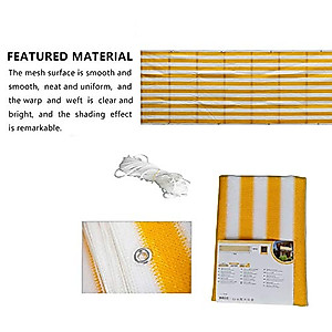 SLDHFE Balcony Privacy Screen 5 x 0.9 M Yellow and White Striped Windbreak Net Fence Sunshade Weatherproof HDPE Privacy Protector Balcony Cover with 24 Cable Ties and 66 Ft Rope
