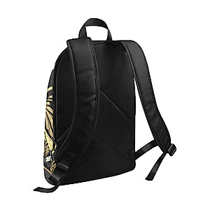 XOZOTY Cheer Cheerleader Gold Black Backpack Personalized Name Shoulder Bag Travel Daypack for Gift