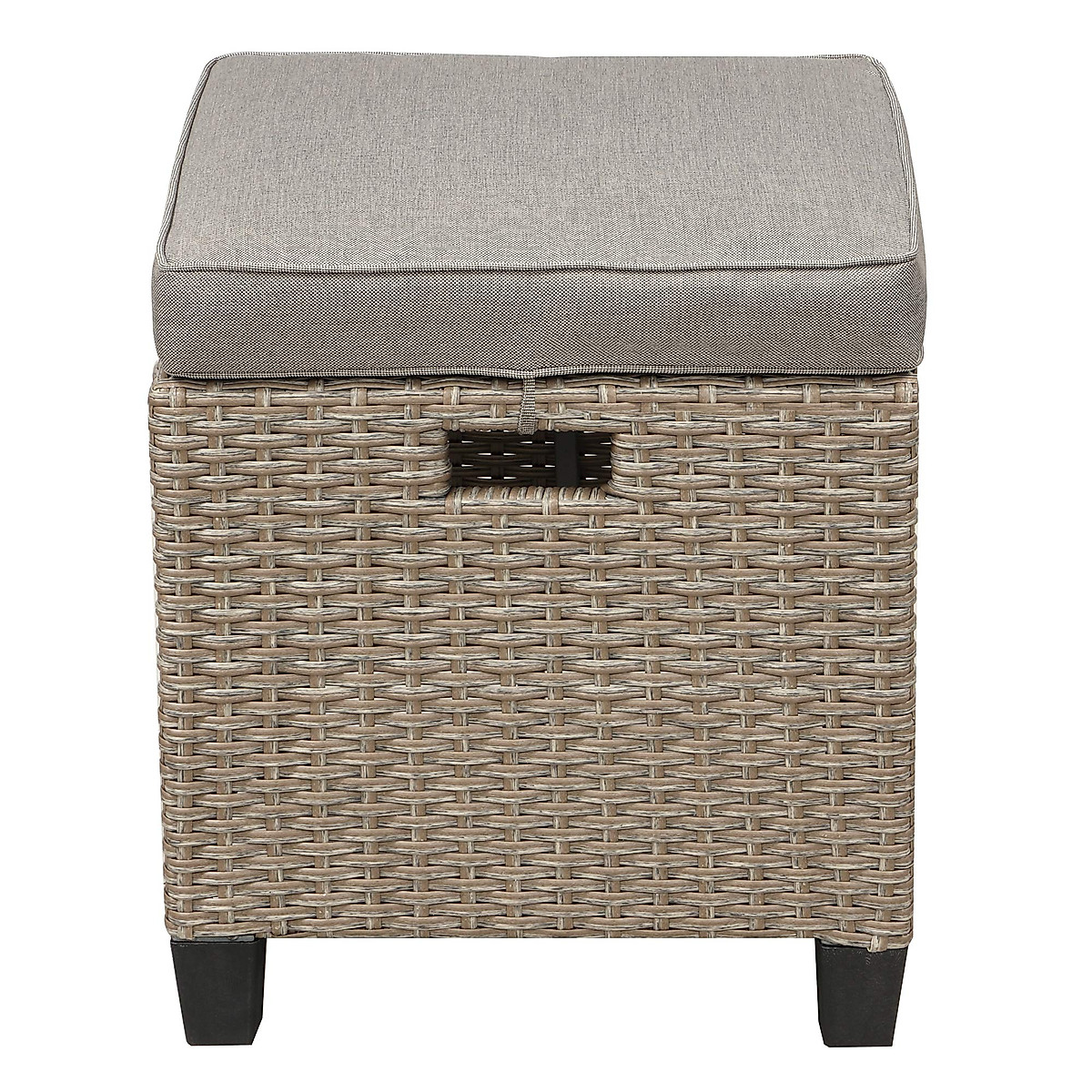 LZ LEISURE ZONE Patio Dining Table Set, Outdoor Furniture PE Rattan Wicker Conversation Set, All-Weather Sectional Sofa Set with Table & Soft Cushions (Beige Brown, 5 Piece)