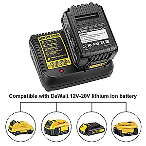 energup Fast Charger DCB118 Fit for 12V-20V Max Dewalt 20V Lithium-Ion Battery DCB205 DCB206 DCB203BT DCB204BT DCB127 Replace for DCB101 DCB102 DCB112 DCB115 DCB118 dewalt Battery Charger