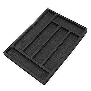 Polar Whale Flatware Silverware Drawer Organizer Cutlery Forks Knives Spoons Non-Slip Waterproof Compact Tray Insert 11 x 15 x 1 Inch 6 Slot Great for Home Kitchen RVs Campers Boats